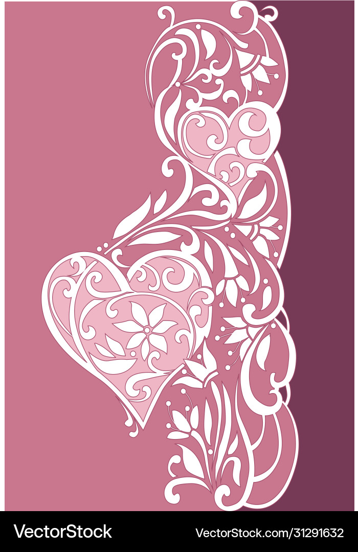 Ornate heart in victorian style elegant element Vector Image
