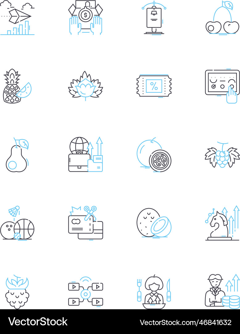 Sales outlets linear icons set store boutique Vector Image