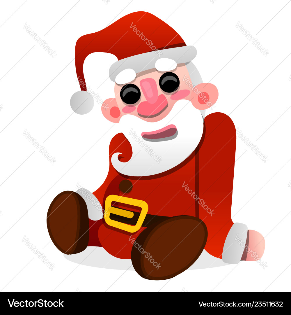 Santa claus doll sitting on white background Vector Image