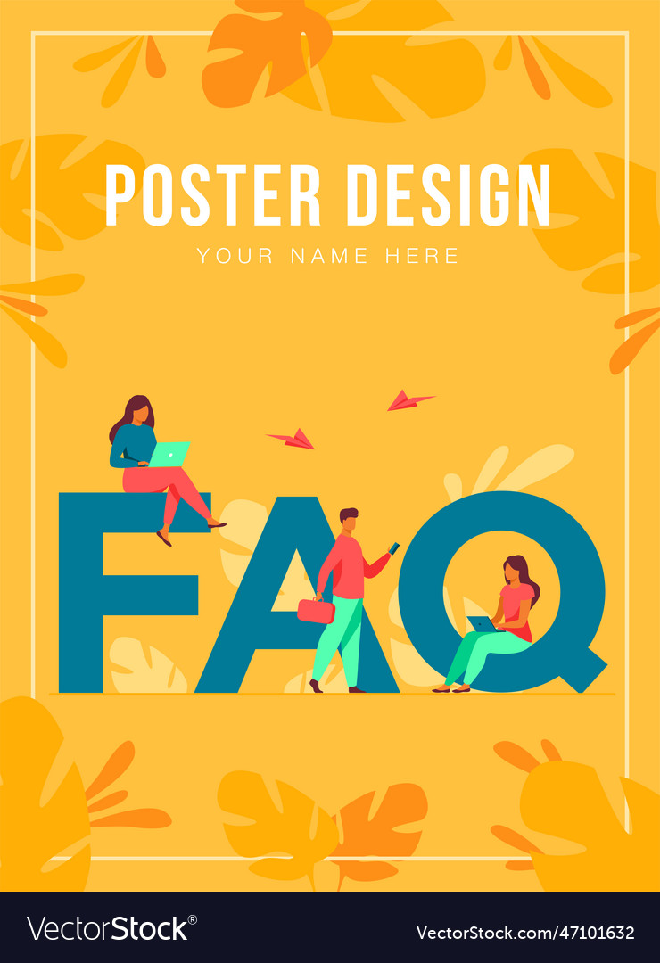 Tiny people sitting and standing near giant faq Vector Image Tiny people sitting and standing near giant faq Vector Image