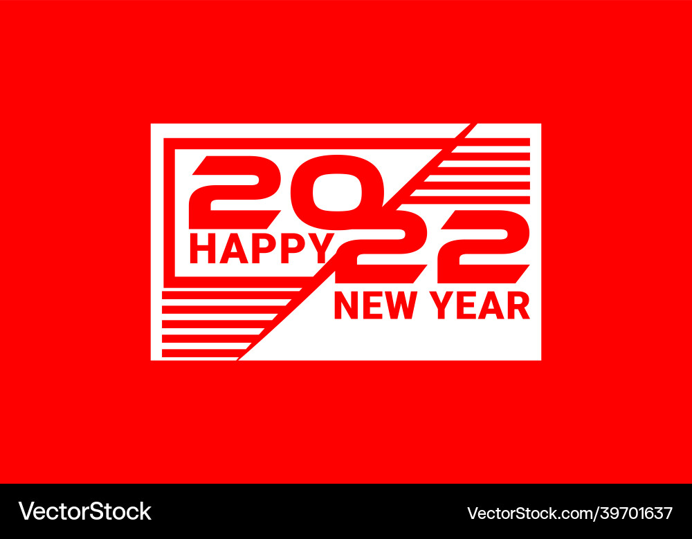 2022 happy new year logo design template Vector Image