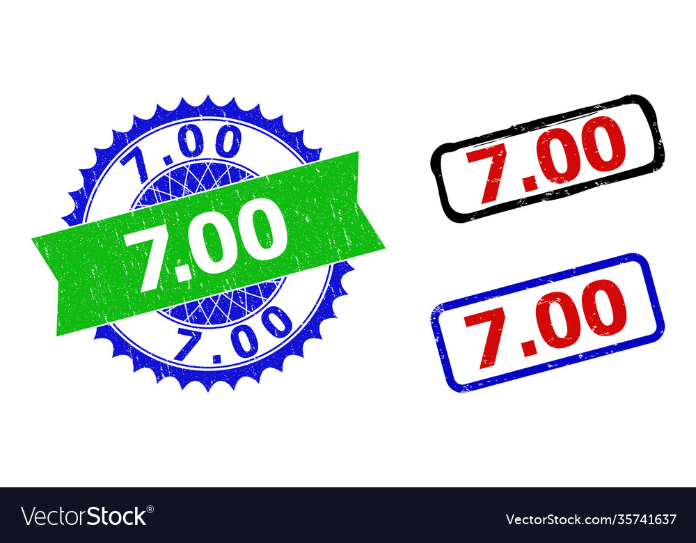 700 rosette and rectangle bicolor seals Royalty Free Vector