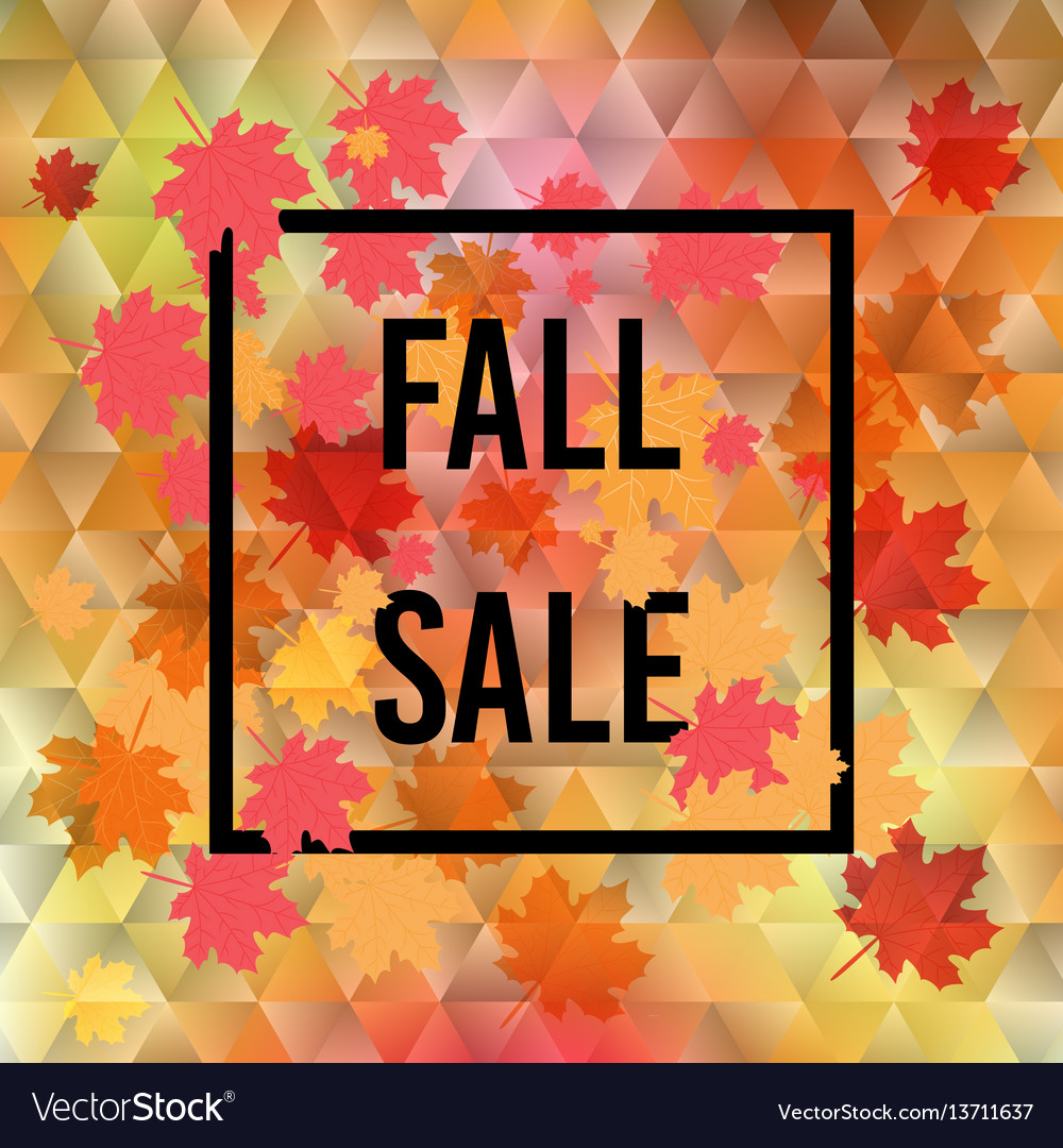 Autumn fall sale poster with maple leaves Vector Image