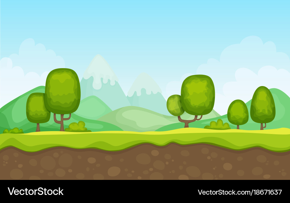 Cartoon landscape Royalty Free Vector Image - VectorStock