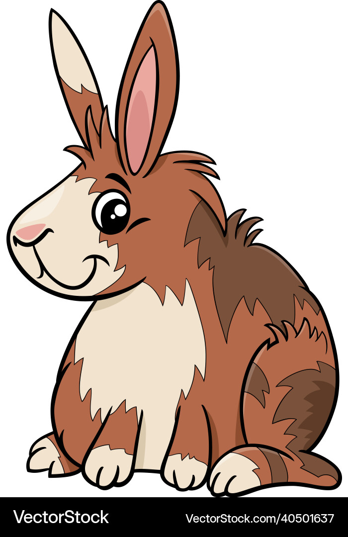 Cartoon miniature rabbit comic animal character Vector Image