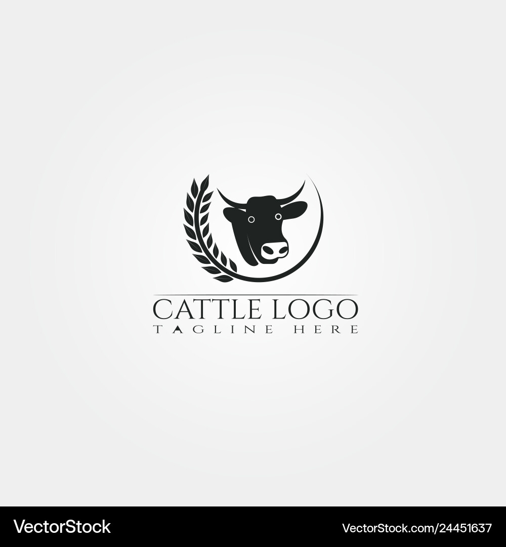 Cow farm icon template cattle symbol Royalty Free Vector