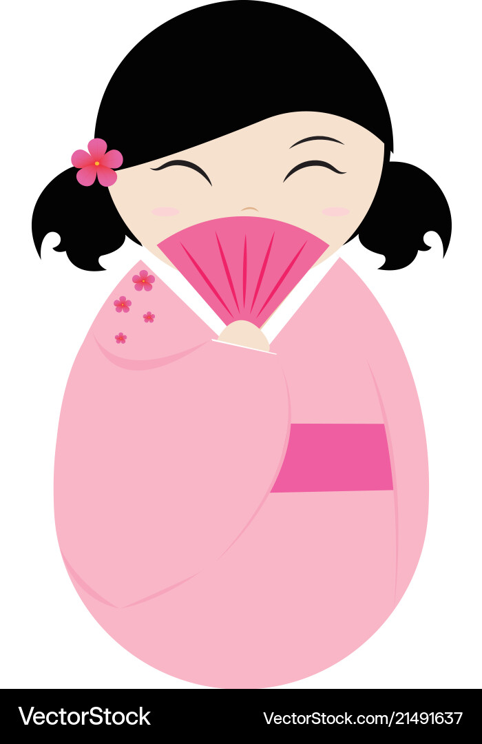Cute geisha character Royalty Free Vector Image