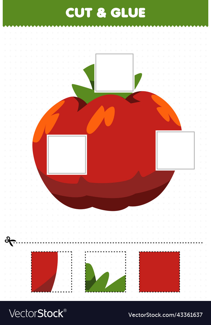 Education game for children cut and glue Vector Image