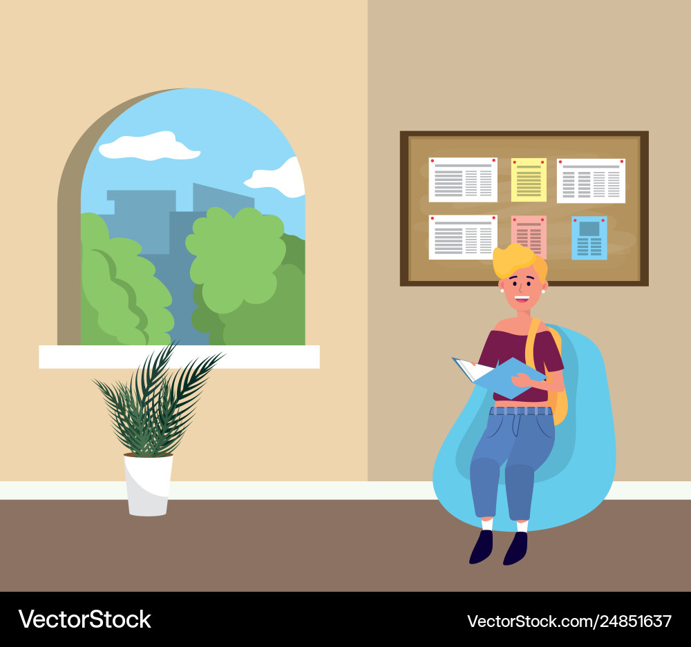Education university college cartoon Royalty Free Vector