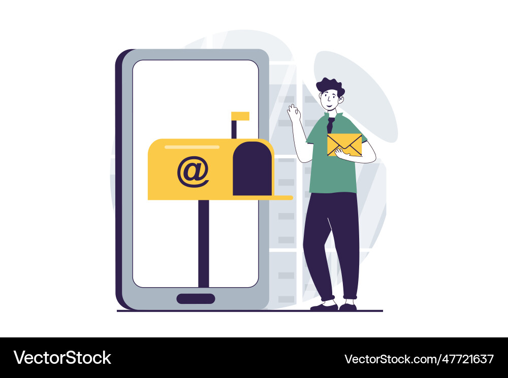 Email service concept with people scene in flat Vector Image