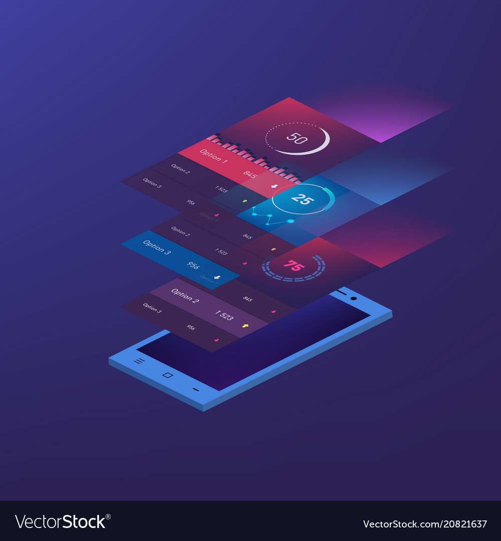 Flat design responsive management Royalty Free Vector Image