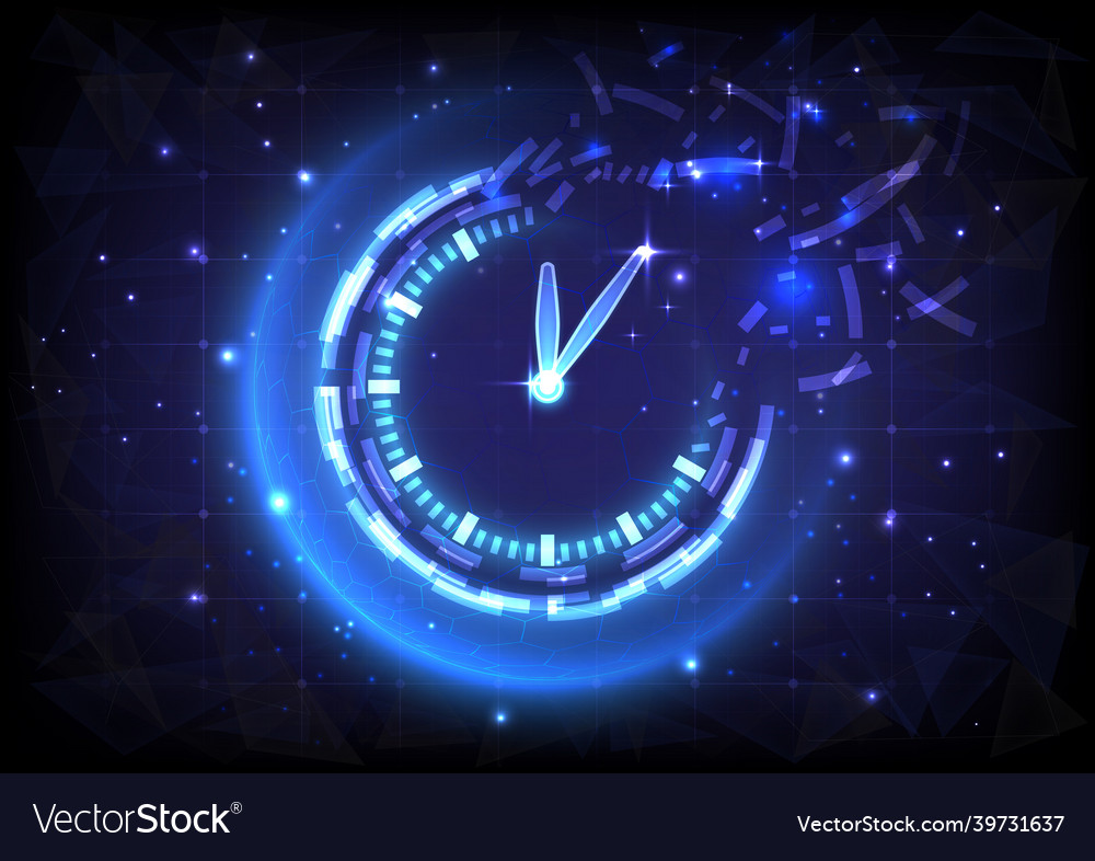 Futuristic sci-fi glowing hud clock fading Vector Image Futuristic sci-fi glowing hud clock fading Vector Image