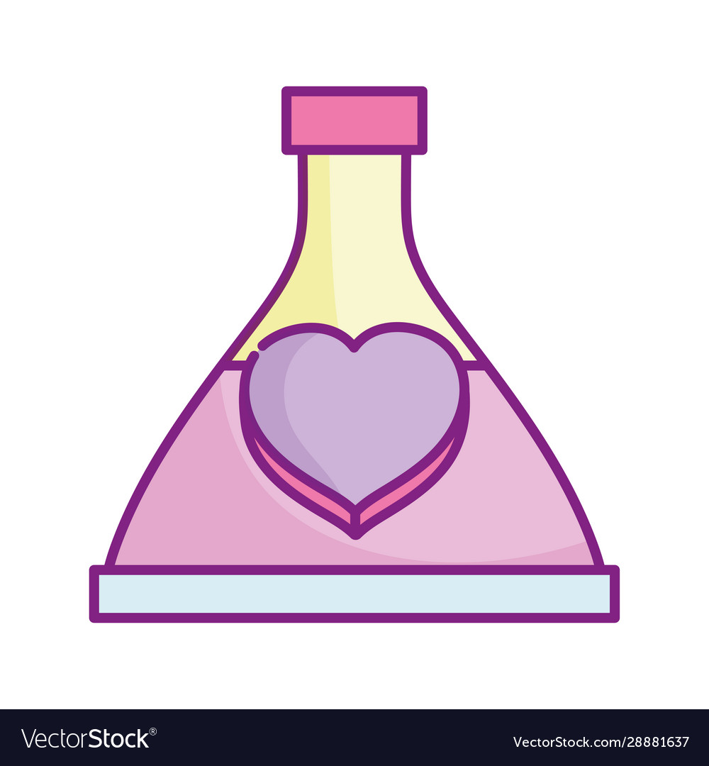 Happy valentines day potion bottle love heart Vector Image