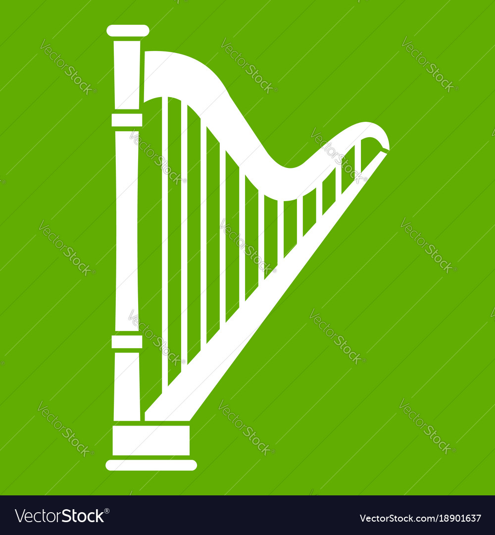Harp icon green Royalty Free Vector Image - VectorStock