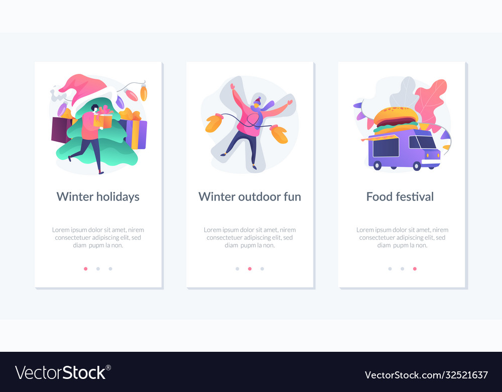 Holidays app interface template Royalty Free Vector Image