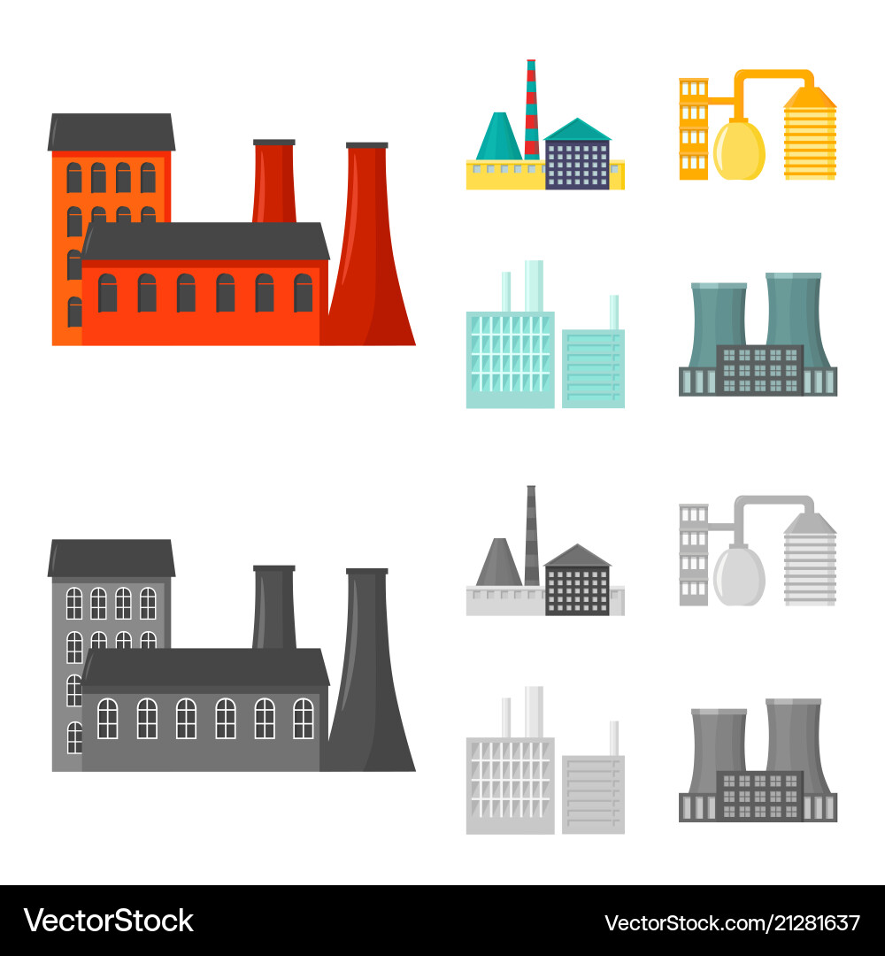 Industry productionfactory set collection icons Vector Image