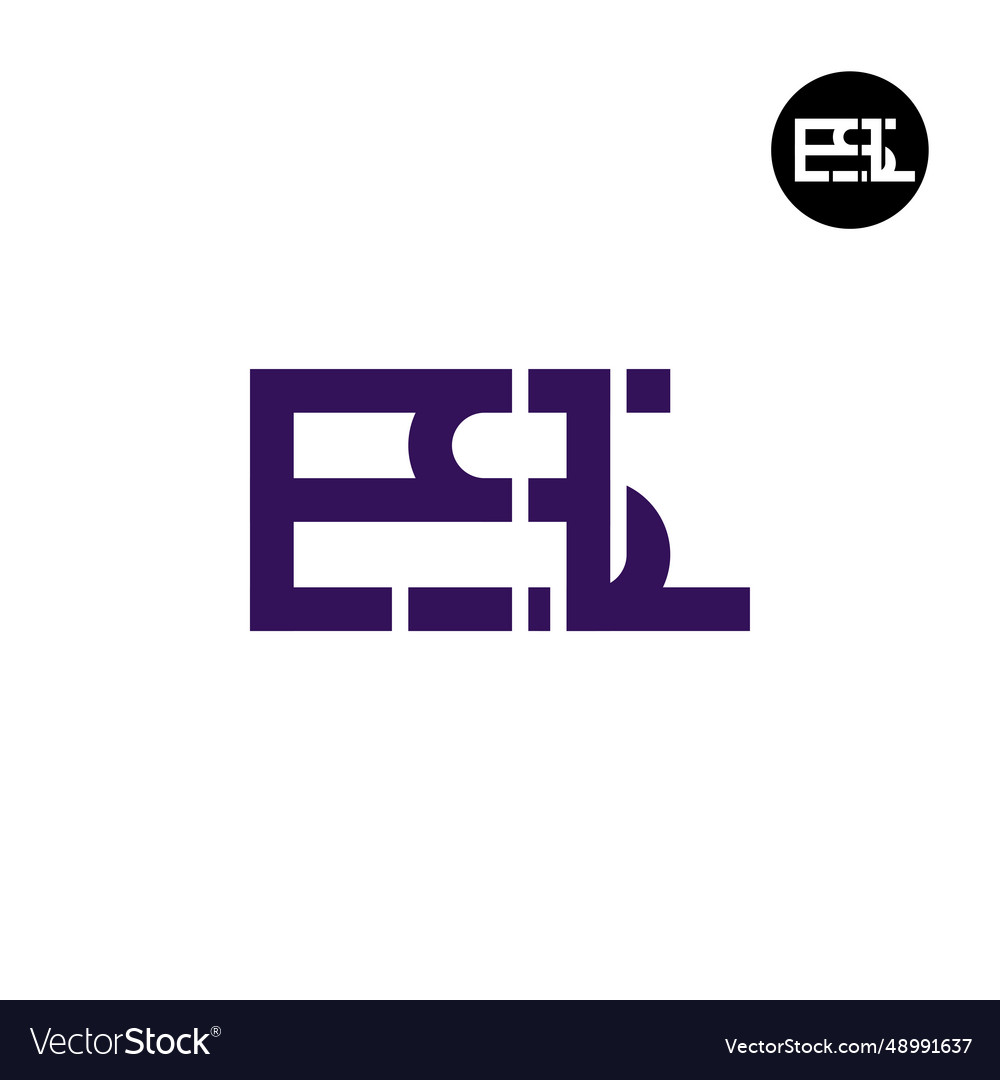 Letter esl monogram logo design Royalty Free Vector Image