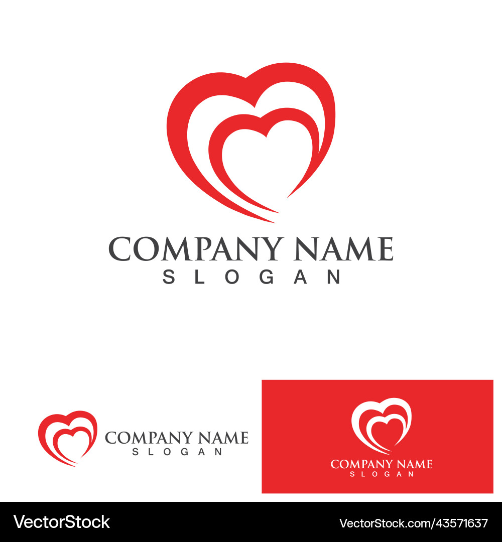 Love heart logo and symbol template Royalty Free Vector