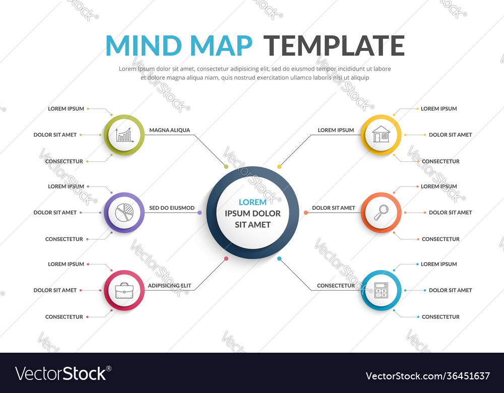 Mind map template Royalty Free Vector Image - VectorStock