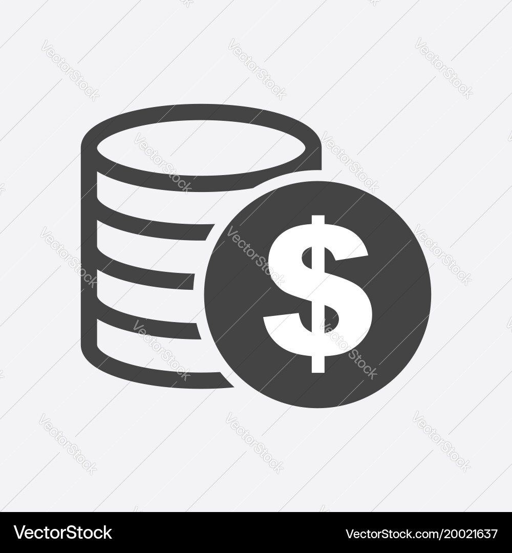 Money icon on white background coins in flat Vector Image