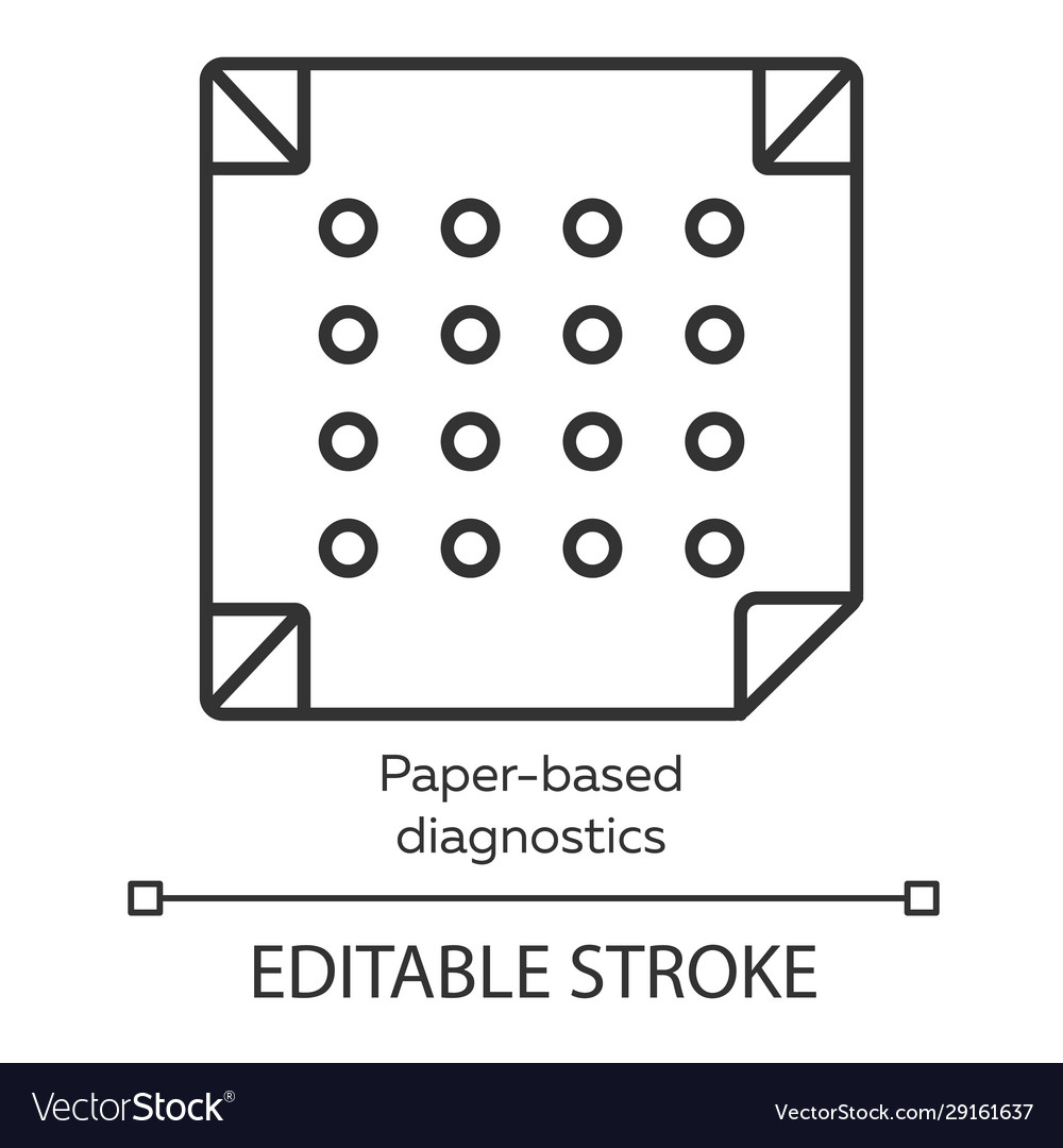 Paper-based diagnostics linear icon biosensor Vector Image
