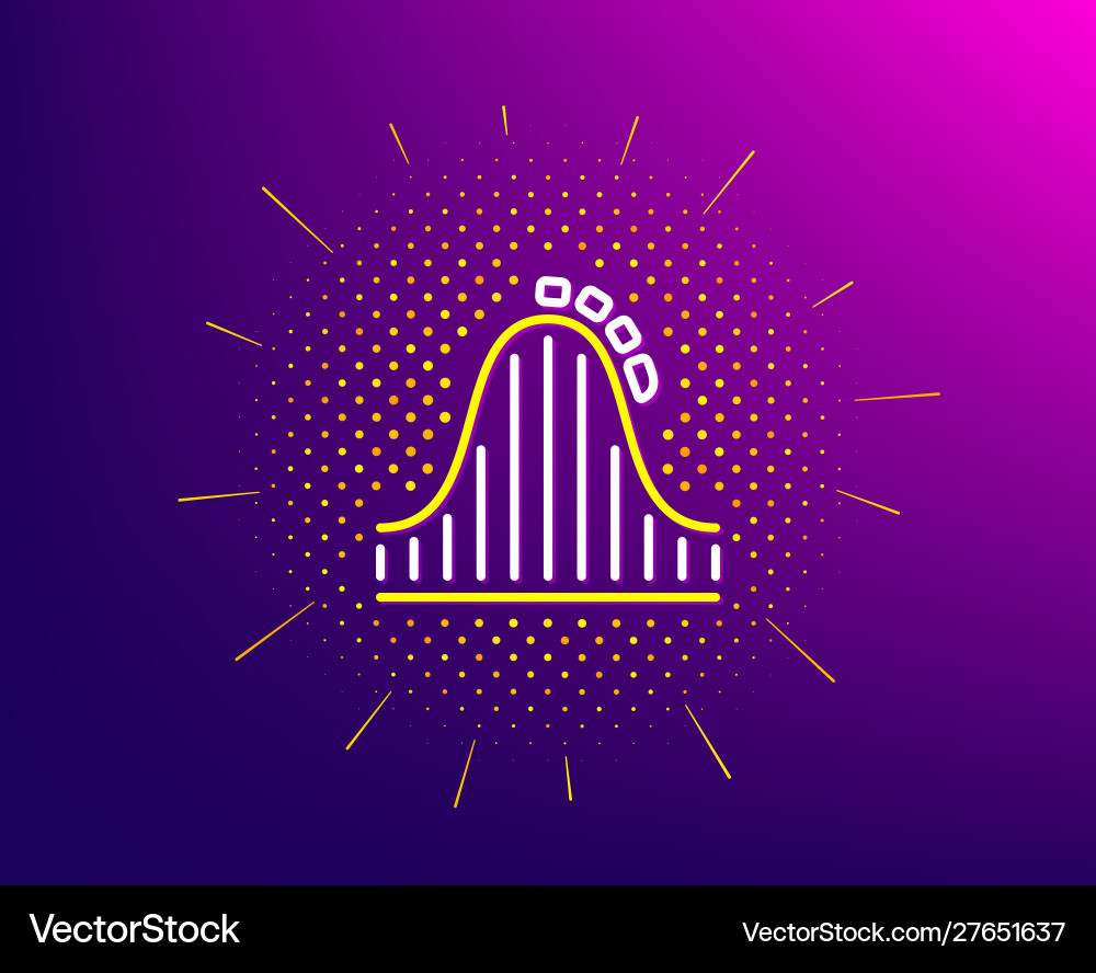 Roller coaster line icon amusement park sign Vector Image