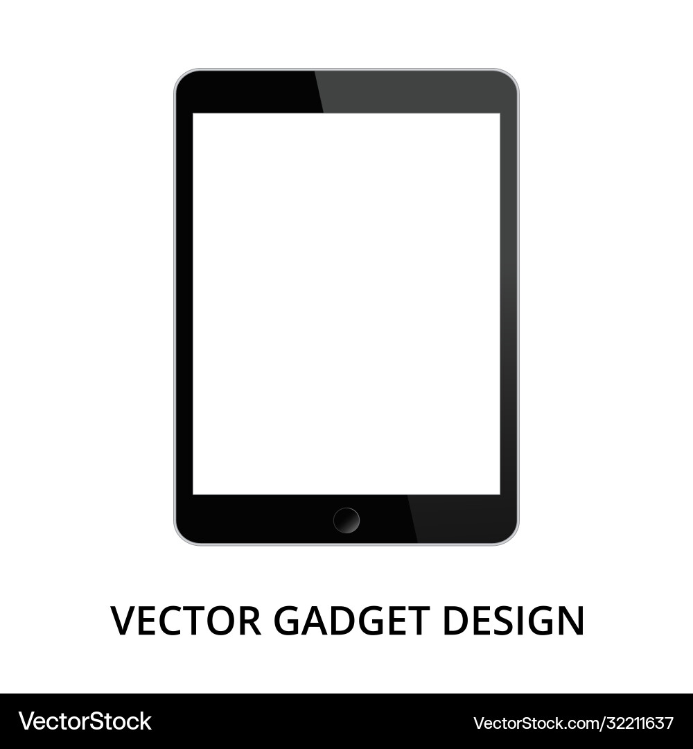 Tablet pc on white background Royalty Free Vector Image