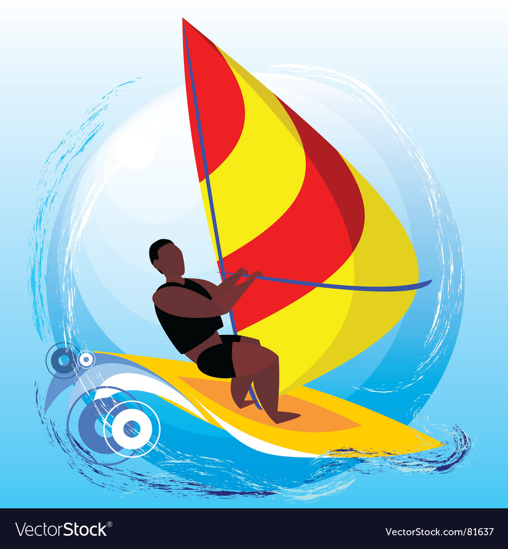 Windsurfing Royalty Free Vector Image - VectorStock