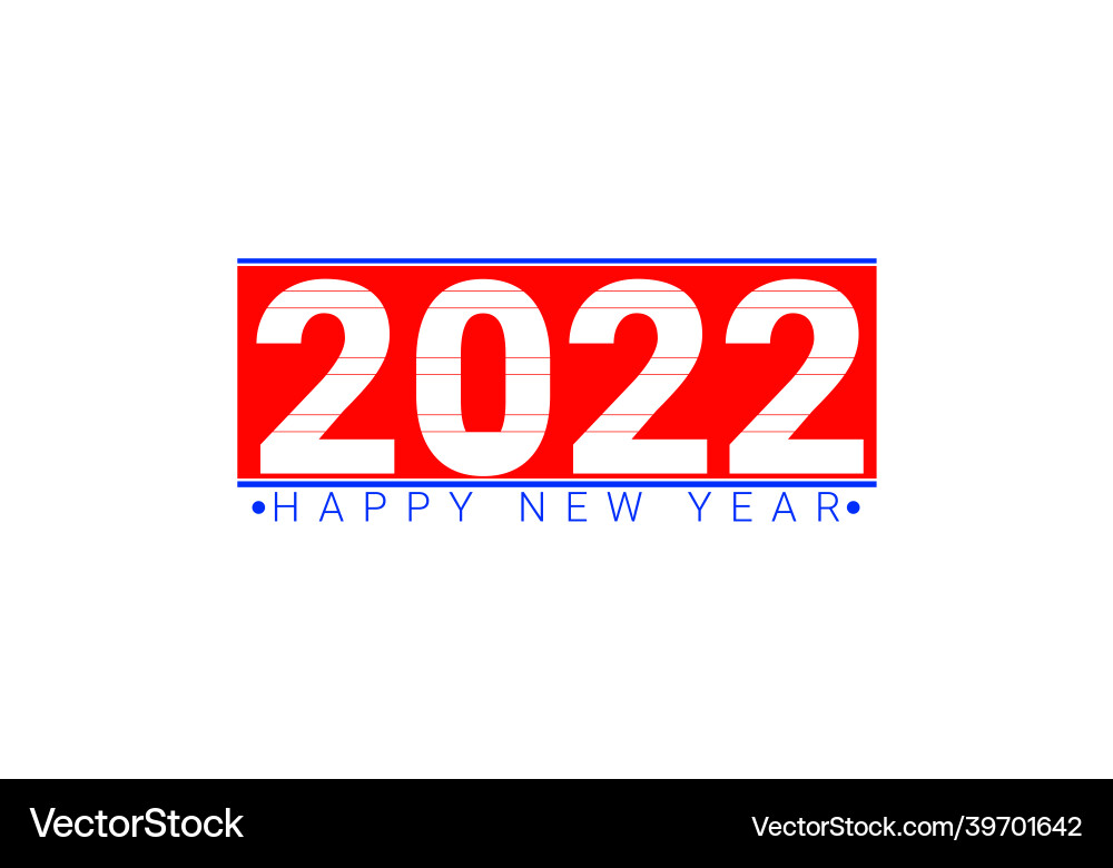 2022 happy new year logo design template Vector Image