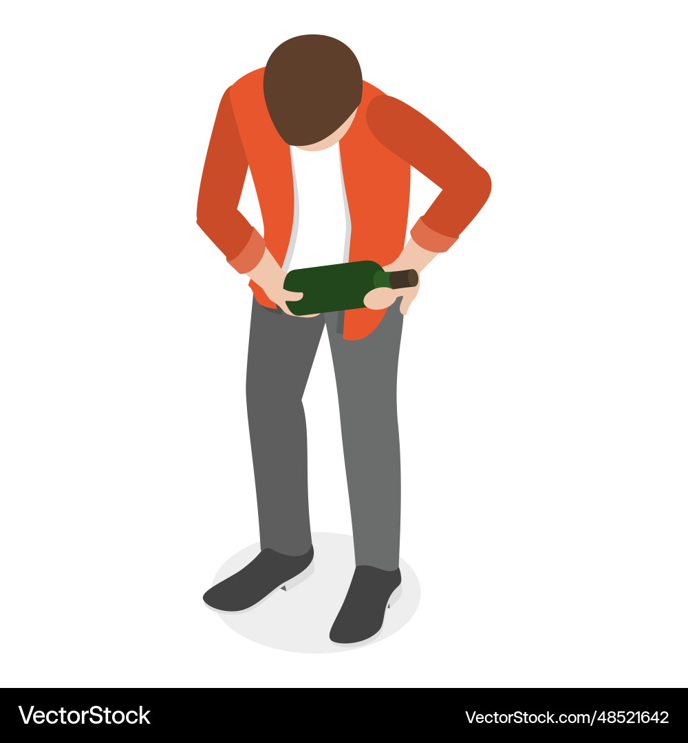 3d isometric flat set of drunk people item Vector Image