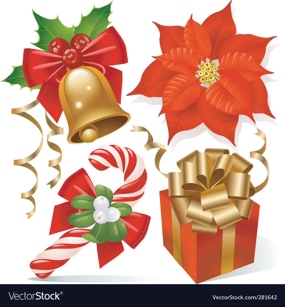 Christmas decoration set Royalty Free Vector Image