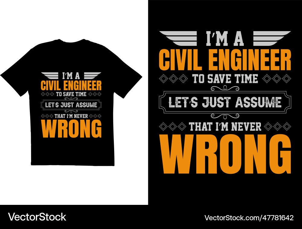 Civil engineer t shirt design typography Vector Image