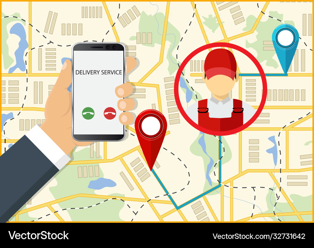 Courier icon and parcel box shipping concept Vector Image