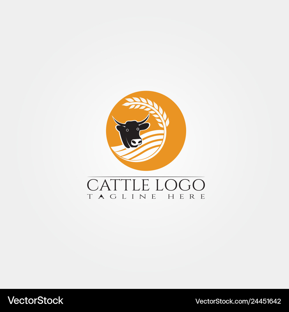 Cow farm icon template cattle symbol Royalty Free Vector
