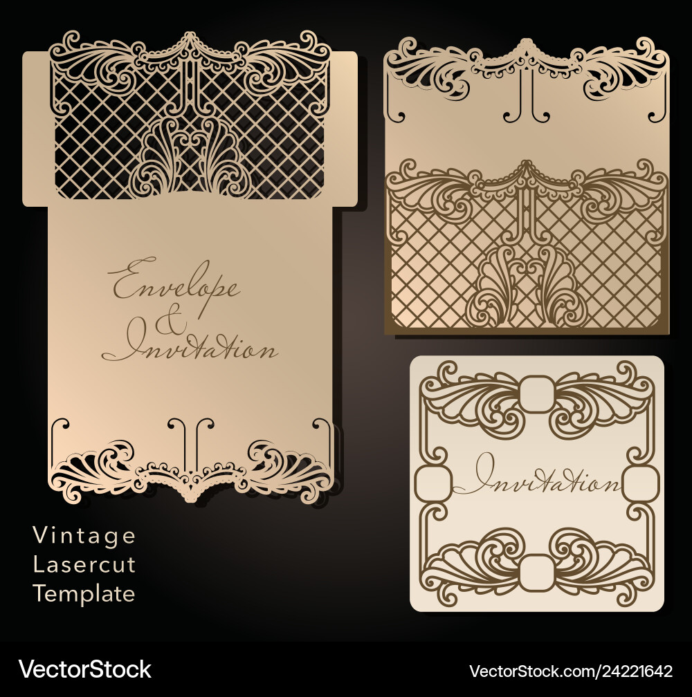 Decorative envelope and greeting card template Vector Image