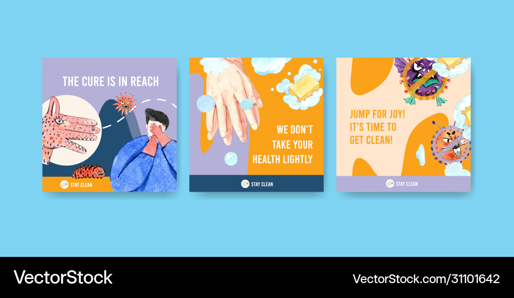 Hand sanitizer ads template design with protect Vector Image