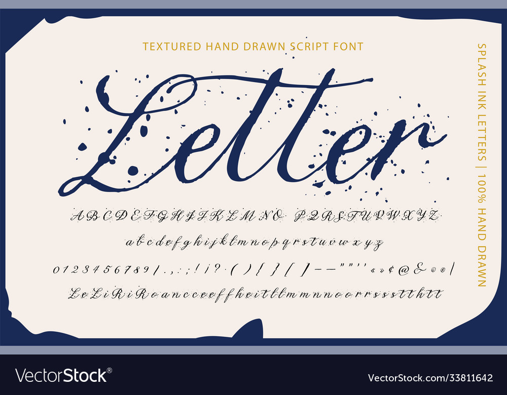 Handwritten script font Royalty Free Vector Image
