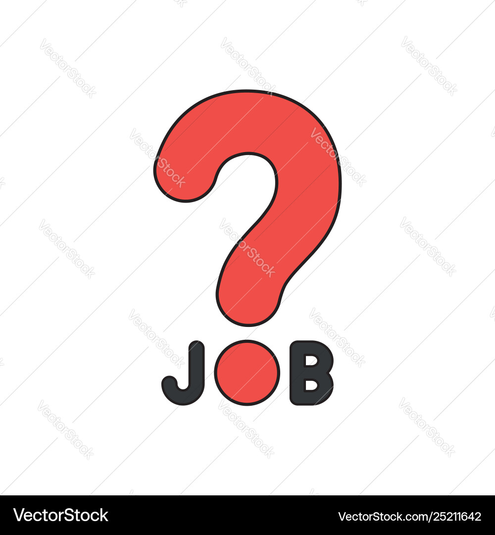 Icon concept job word with big question mark Vector Image