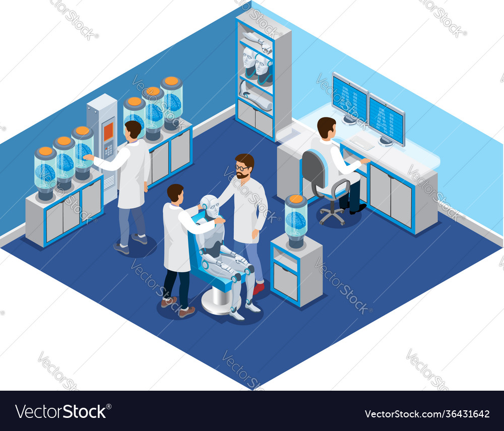 Isometric artificial intelligence concept Vector Image Isometric artificial intelligence concept Vector Image
