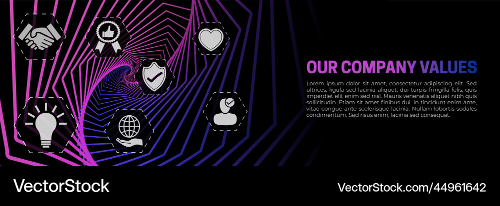 Our company values abstract modern banner Vector Image
