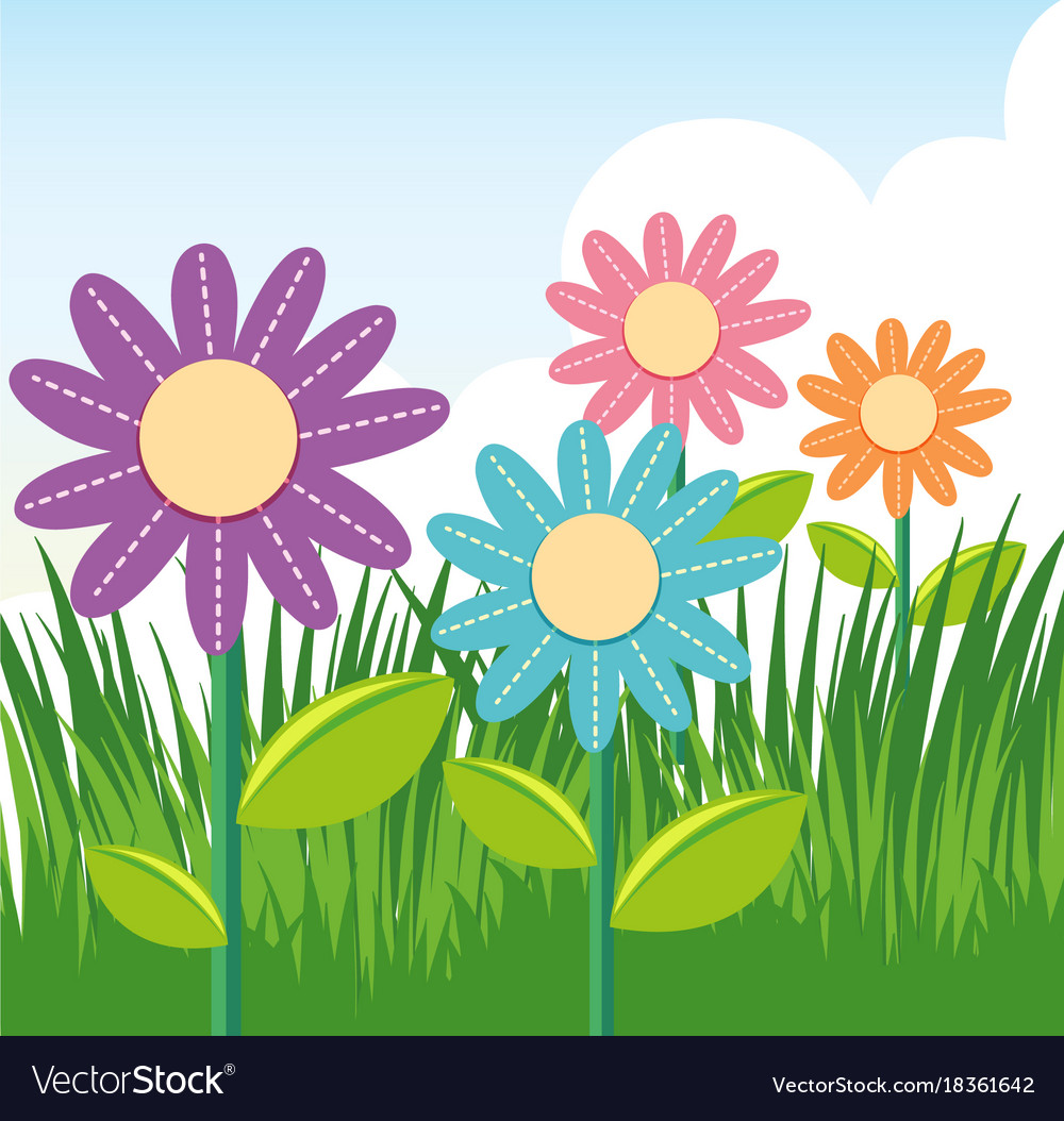 Spring Flower Garden Clip Art
