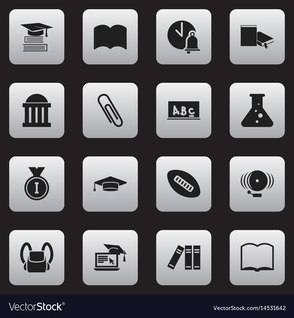 Set of 16 editable education icons includes Vector Image