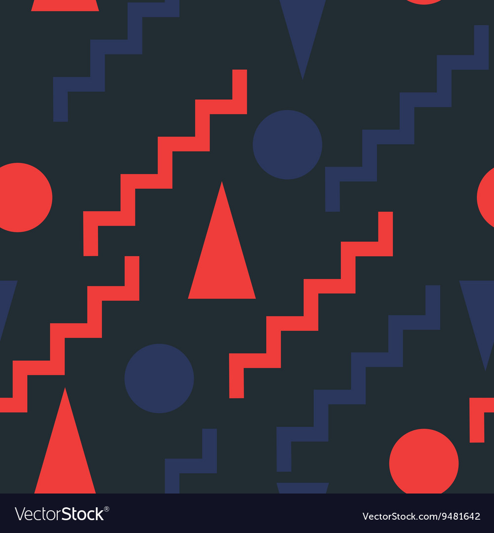 Set seamless geometric colored pattern Royalty Free Vector
