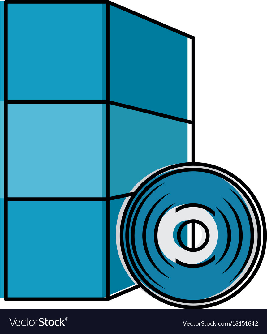 Software installation disk and box Royalty Free Vector Image