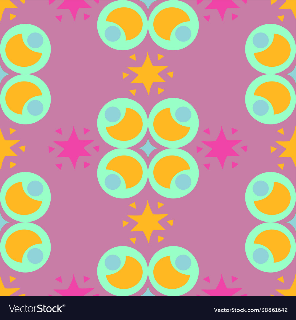 Starry geometric seamless repeat pattern Vector Image