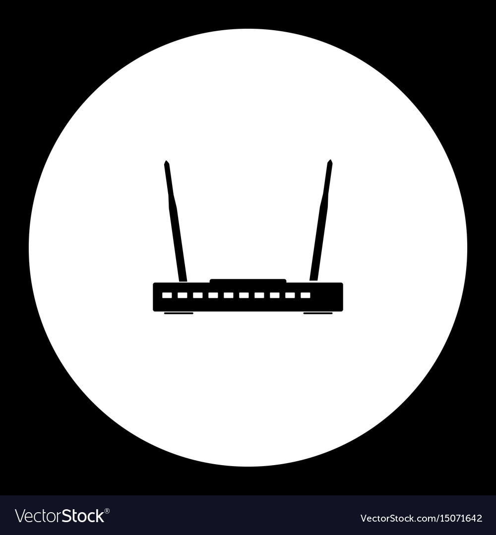 Wireless computer network router simple black Vector Image
