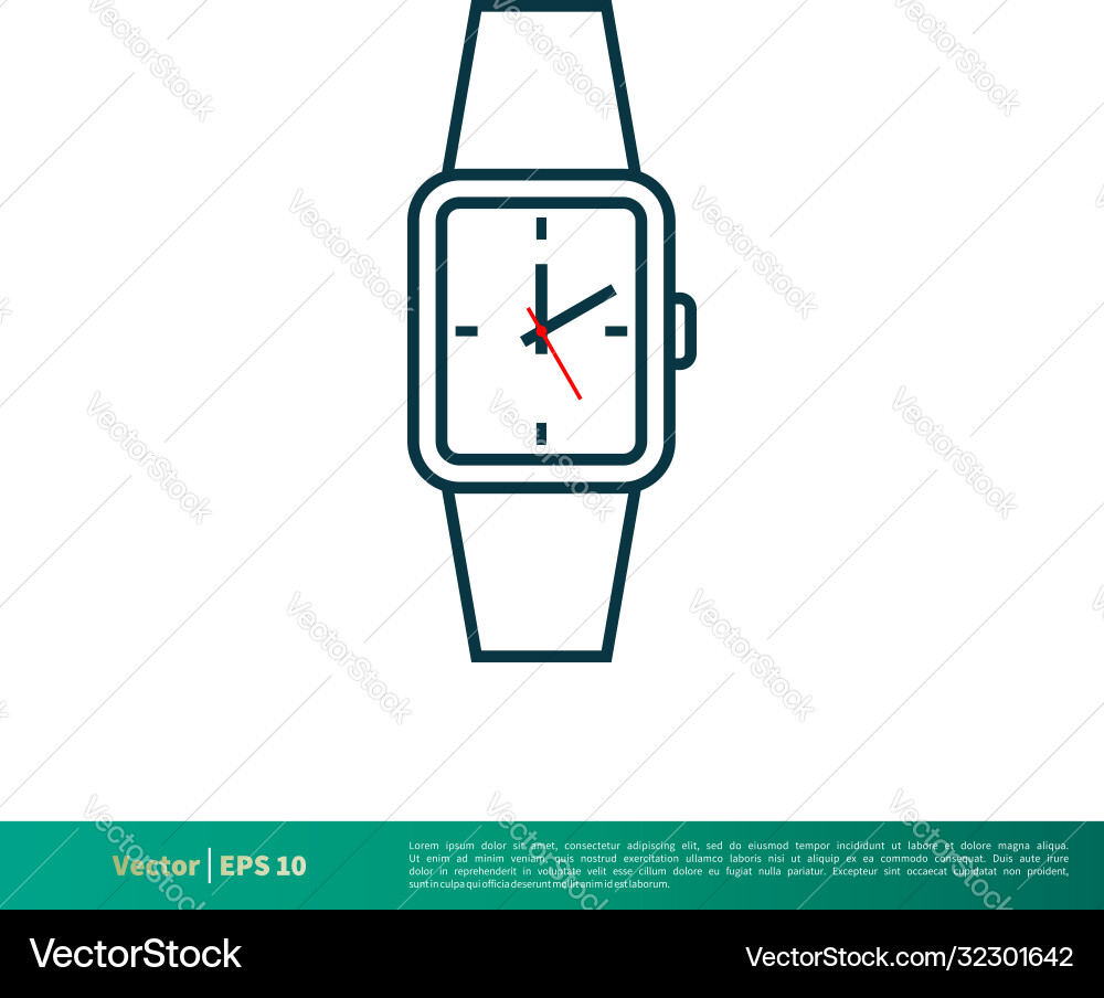 Wrist watch icon logo template design eps 10 Vector Image