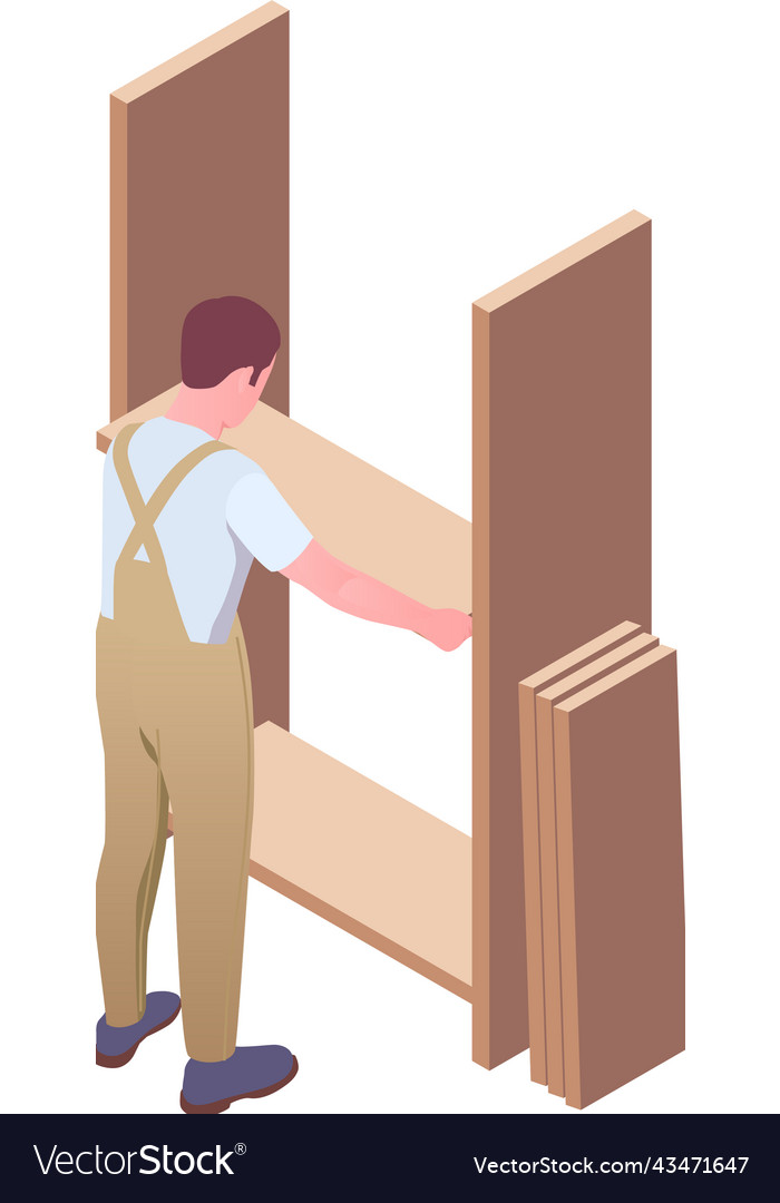 Assembling cabinet isometric composition Vector Image