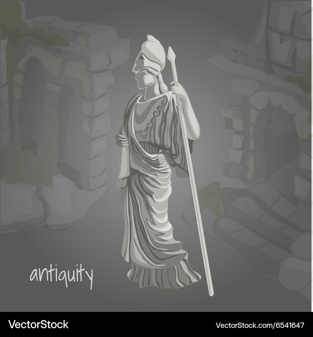 Cartoon image of ancient sculpture Royalty Free Vector Image