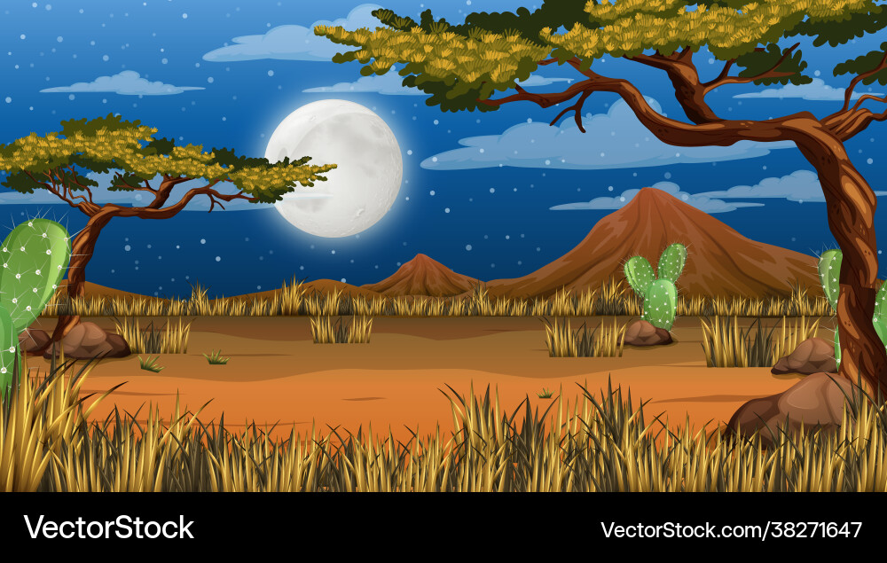 Desert forest or african forest landscape Vector Image